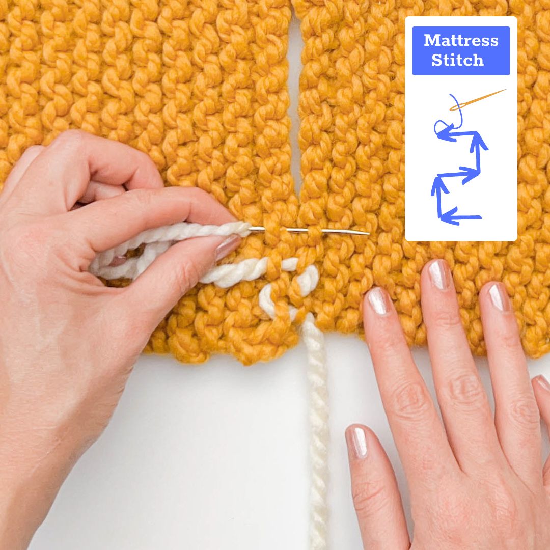 Mattress Stitch for Seaming Knits [2 Easy Steps]
